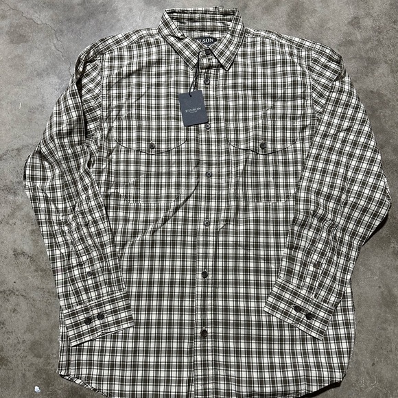 Filson | Shirts | Nwt Filson Feather Cloth Shirt Olive Plaid Mens Size ...